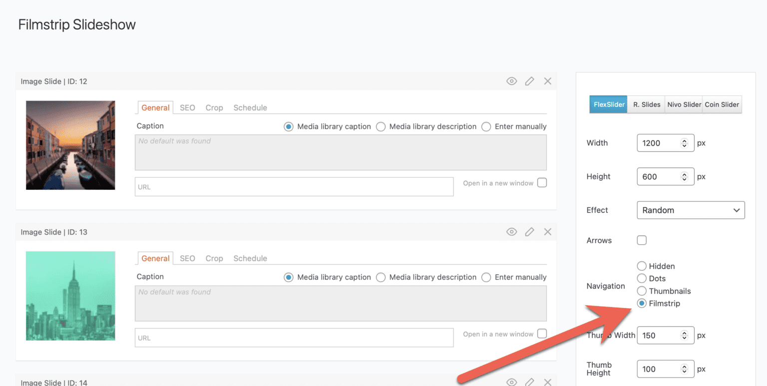Filmstrip or ThumbNails Navigation With MetaSlider - MetaSlider