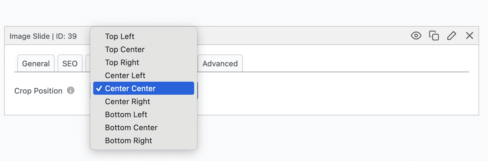 Image Crop Options - MetaSlider