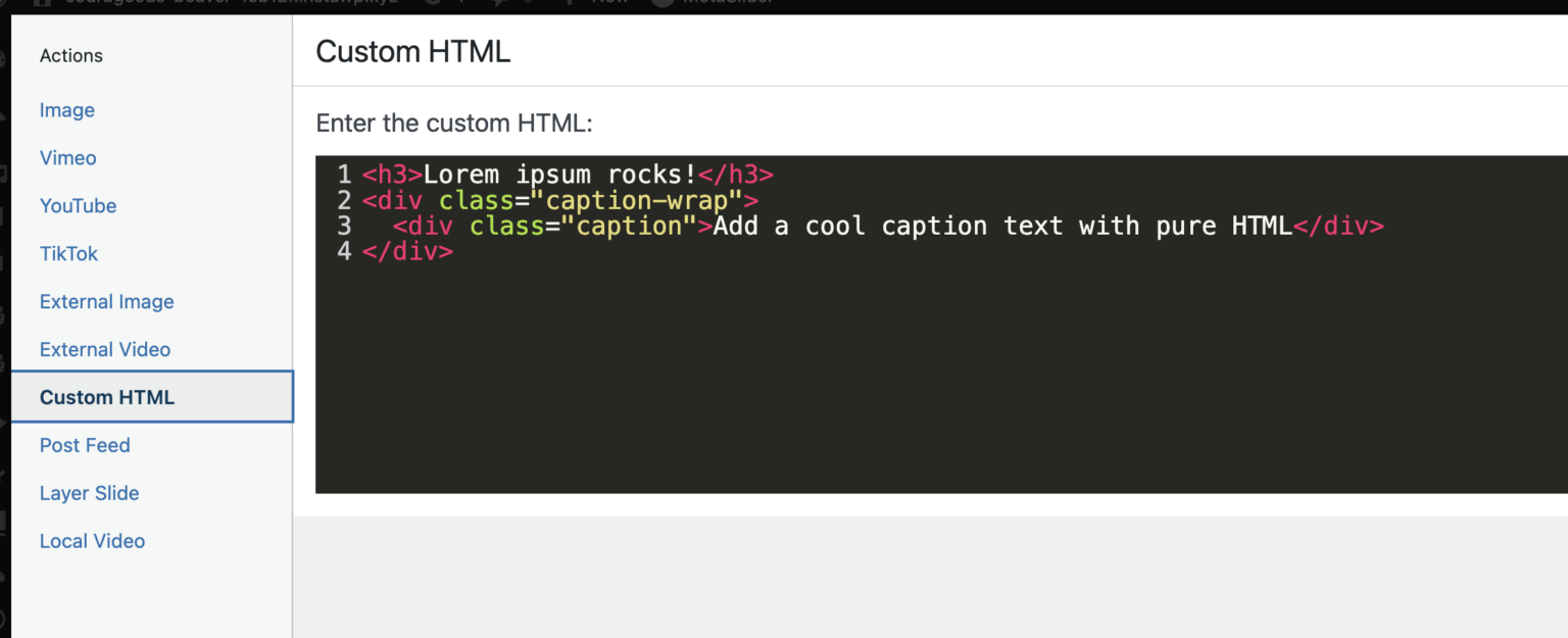 Introduction to Custom HTML Slides (Pro) - MetaSlider